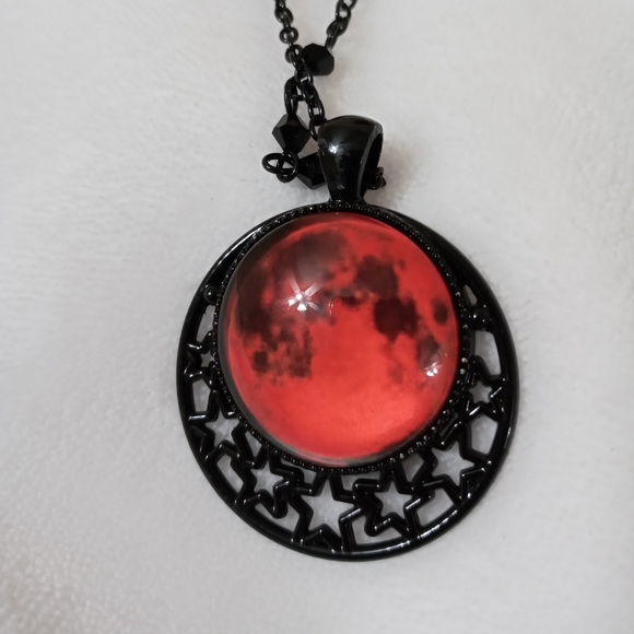 Jewelry | Red Crescent Moon Star Necklace | Poshmark